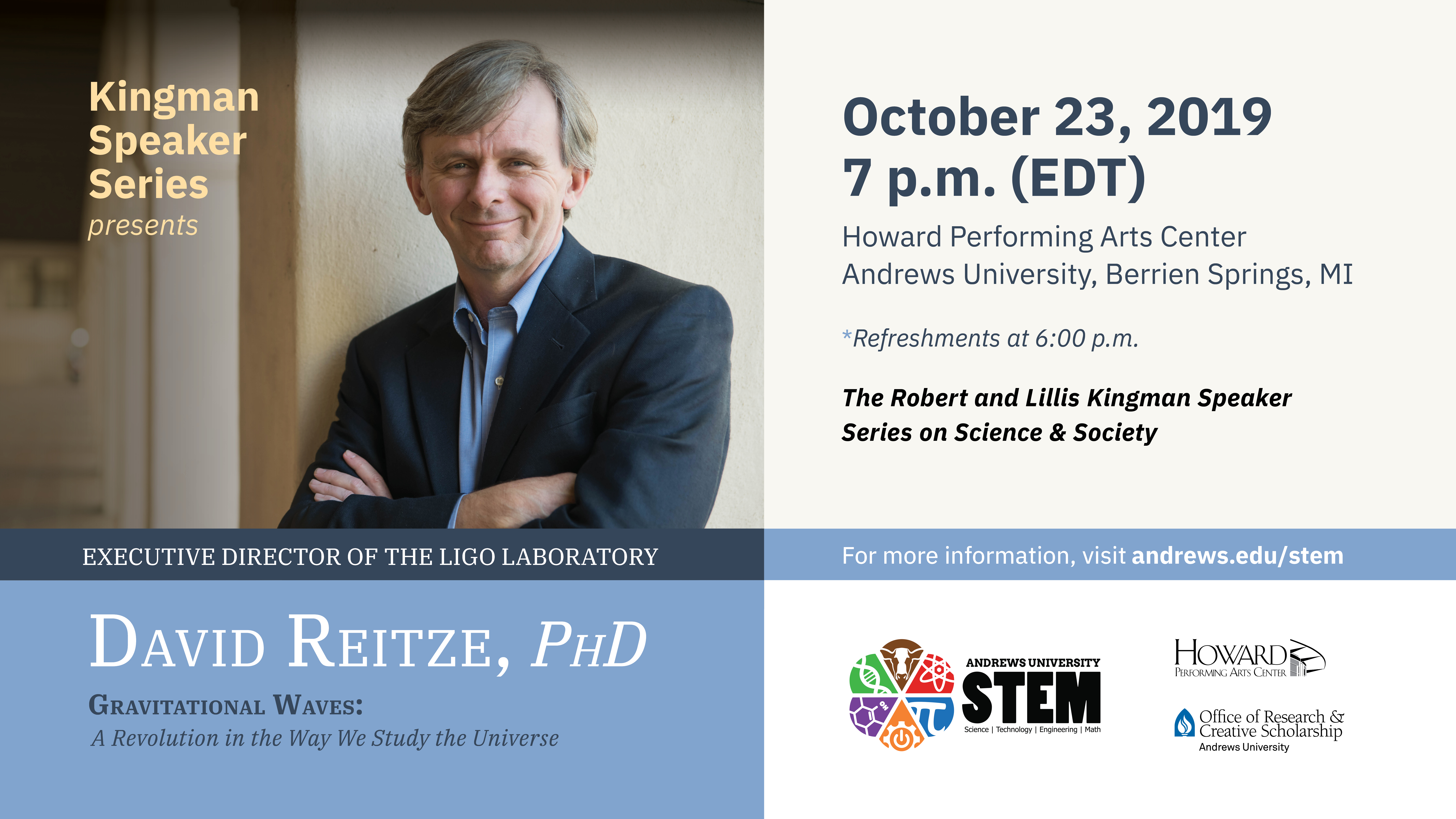 David Reitze to Speak on Gravitational Waves - Andrews Agenda ...