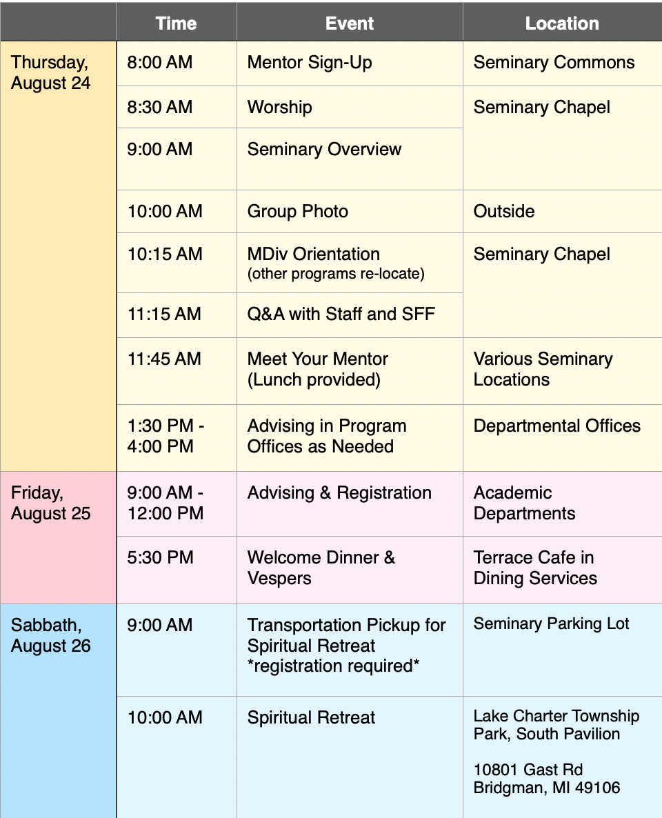 Orientation :: Andrews University