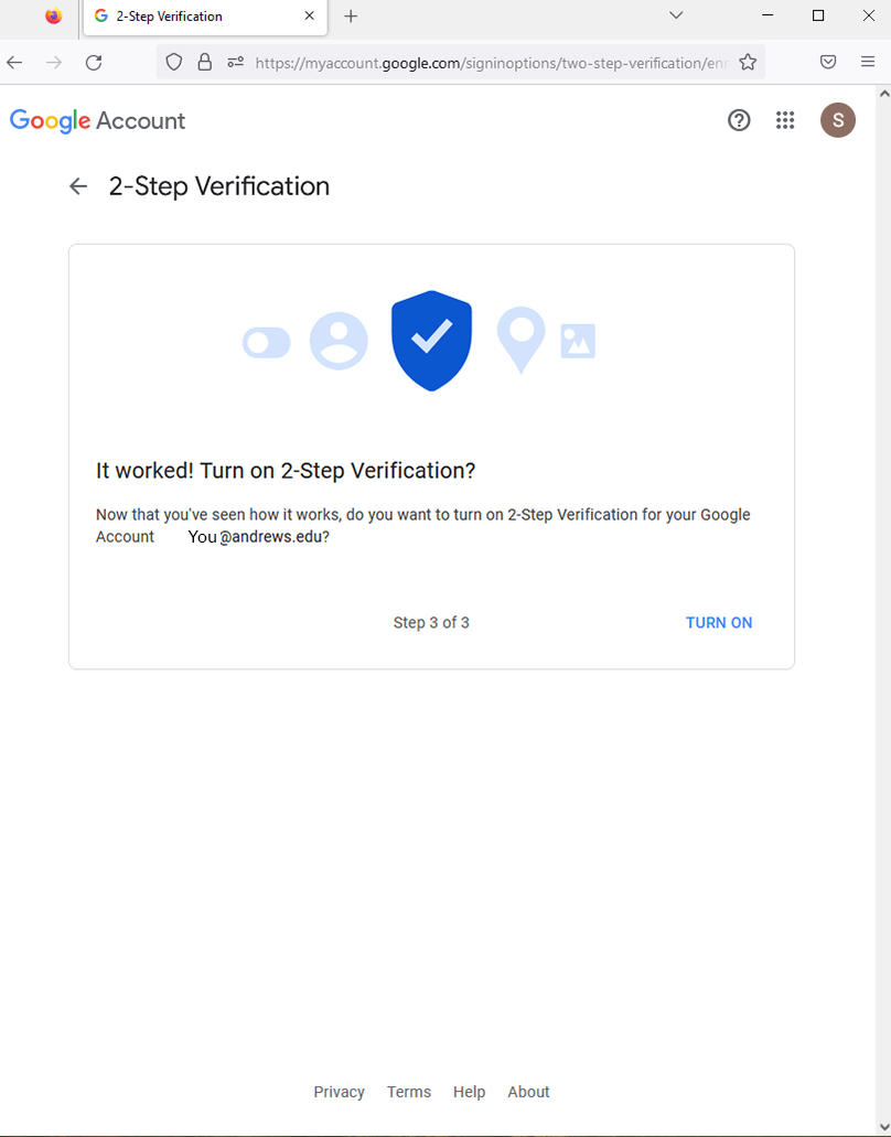 Two-Factor Authentication with Google :: Andrews University