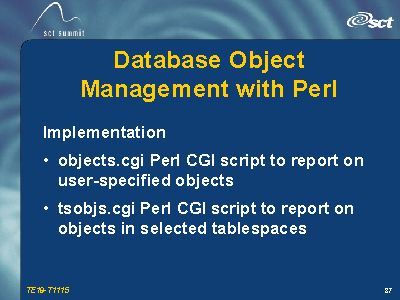 Database Object Management with Perl